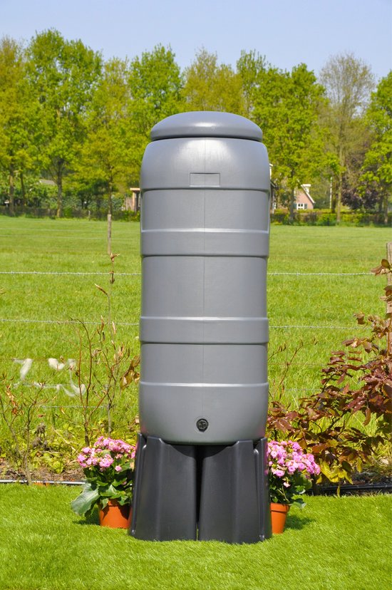 Regenton Rainsaver - Antraciet 100 L + Voet + Vulautomaat | bol