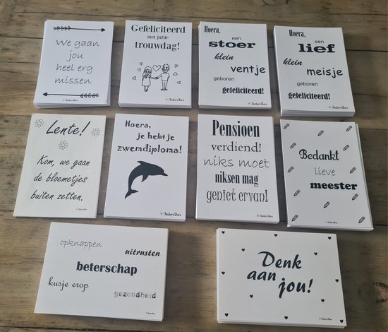 Ansichtkaarten, postkaarten, wenskaarten assorti (10 stuks) | bol