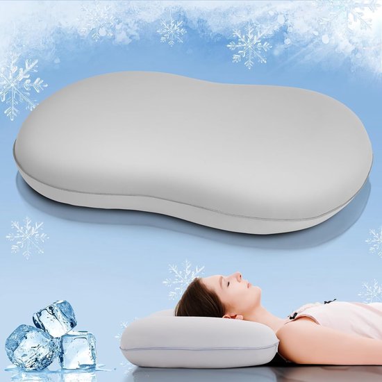 Traagschuim hoofdkussen met verkoelende kussenhoes, ergonomisch neksteunkussen,... | bol