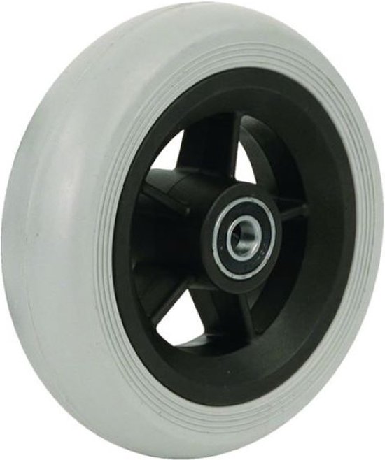 Rubberen wiel - 140 x 40 mm - vlak profiel - 14 cm - per 10 stuks | bol