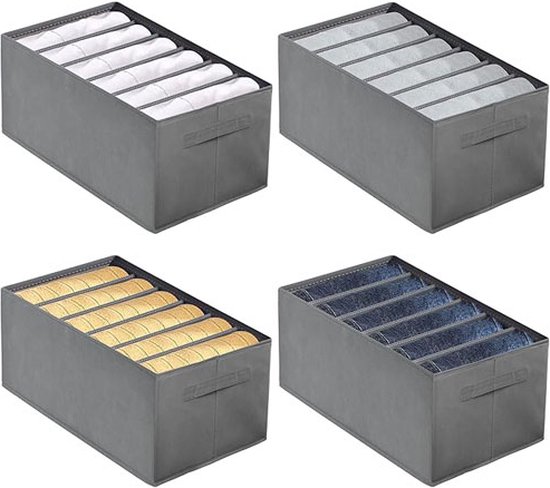 Set van 4 kledingkast organizers, opbergsysteem met harde PP-plaat ...