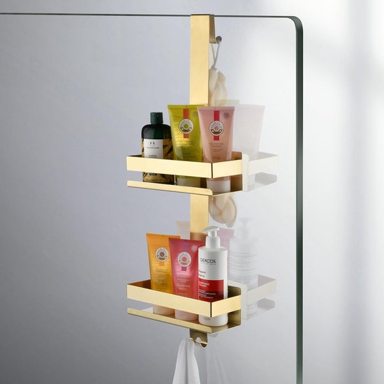 Beelee Gouden douche Caddy Hanging, Over Deur Douche Organizer Badkamer Opslag met... | bol