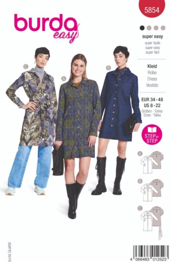 Burda Naaipatronen Dames - Maat 48/Maat 46/Maat 44/Maat 42/Maat 40/Maat ...