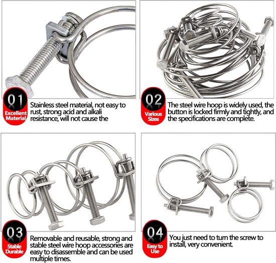 10 stuks - Slangklemset - RVS slangklem - 36-40mm - Slang Koppeling ...
