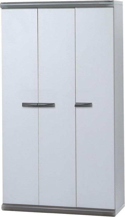 Tavira Tuinkast 94 x 39 x 167 cm van pvc met 3 deuren 3 verstelbare ...