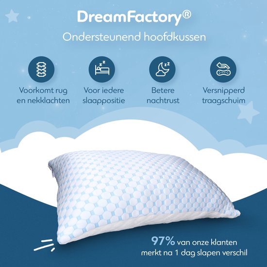 DreamFactory® Hoofdkussen - Memory foam - Traagschuim - Afstelbaar ...