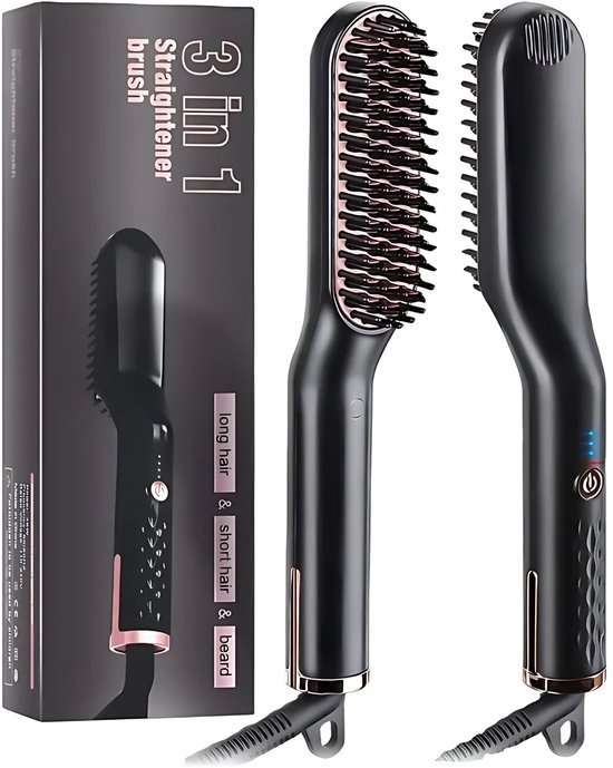 Rision 3-in-1 Stijltang Kam – Ionische Warmteborstel met Krul- en ...