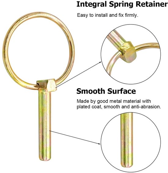 Folding Cotter Pins Lawn Locks - Pack of 4 Durable Lynch Pin Shaft with ...