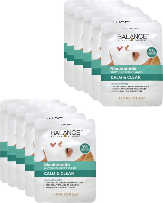 Balance Active Formula Gezichtsmasker - Niacinamide Sheetmaskers ...