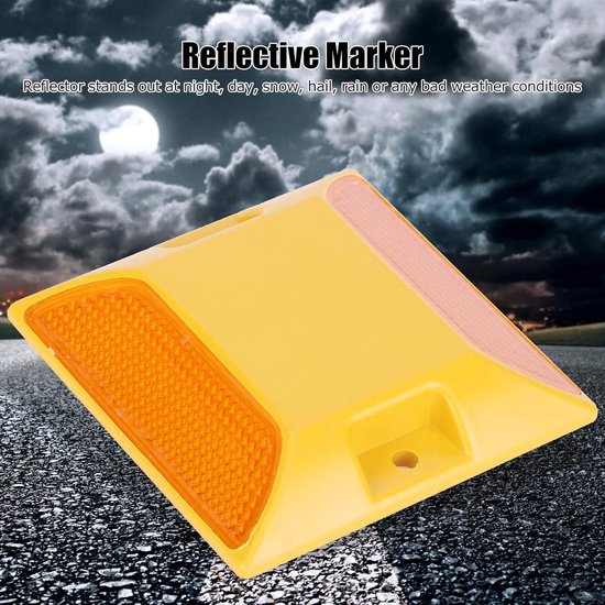 Road Reflectors - Set van 6 stuks - Dubbel Geel - Straat Paving ...