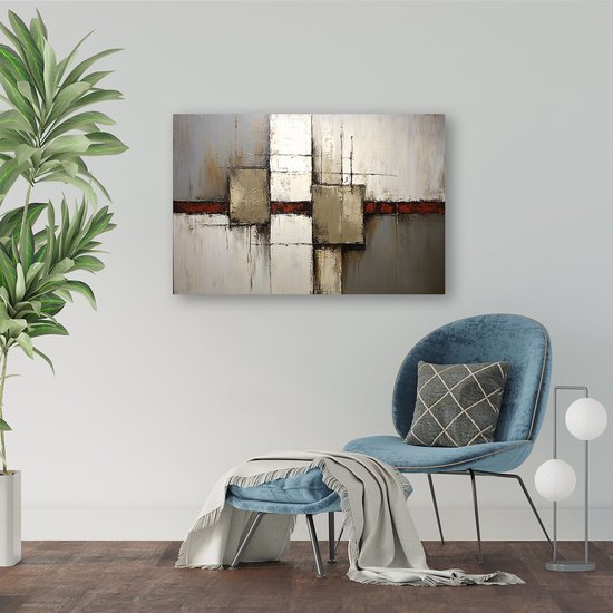 Geometrisch abstract ontwerp met aardetinten - Geometrie posters ...