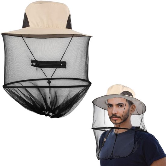 Outdoor vissershoed, anti-muggen hoofdnet hoed zonnehoed ...