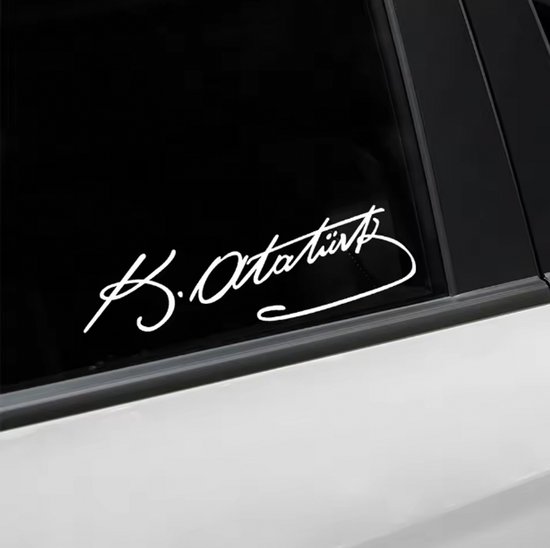 Atatürk Signature Vinyl Sticker – Krasbestendige Auto en/of Raam Decal ...