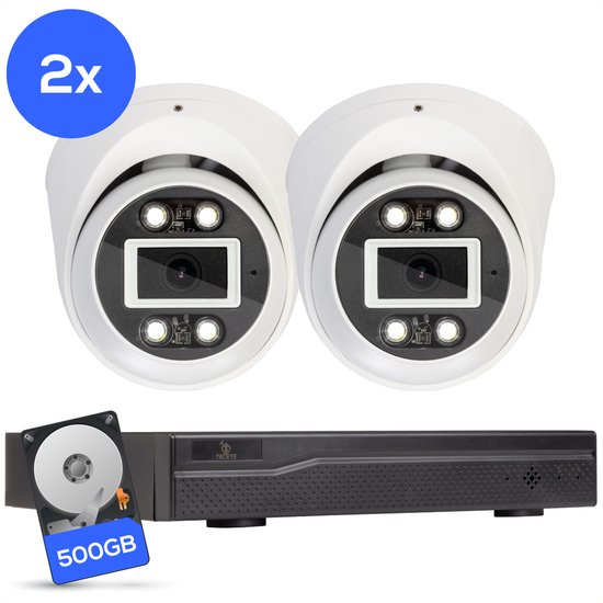 Teceye Compleet Camera Beveiliging Set met 2x POE Camera - Beveiligingscamera -... | bol