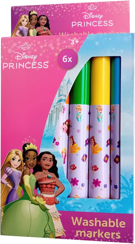 Disney Princess - 6x Uitwasbare stiften - kleuren - knutselen ...