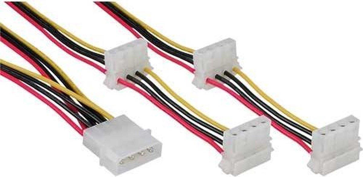 InLine Molex 4p mannelijk naar 4x Molex 4p vrouwelijk - 0,60 meter | bol