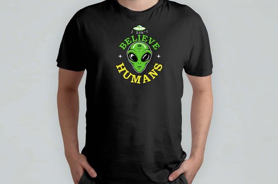 Believe in Humans UFO - T Shirt - AlienVibes - SpaceAdventure ...