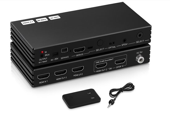 HDMI 2.0 Splitter 4K 60Hz ARC eARC for Soundbar HDMI Switch Bi ...