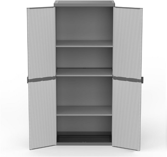 Kunststof Opbergkast Met 2 Deuren - 3 Legplanken - Modulair Systeem ...