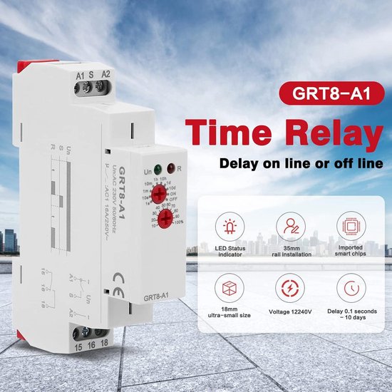 GRT8-A1 Tijdrelais 230 V Vertraging Relais Inschakelvertraging Relais ...