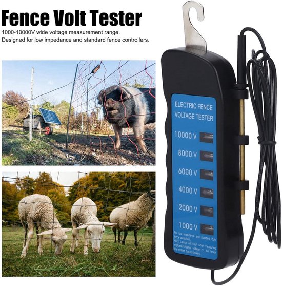 Omheiningen hek tester 1000-10000V 6 treden elektrische spanningsmeter ...
