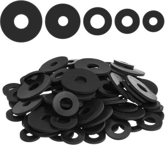 Rubberen sluitringen 100 stuks zwart 16/18/20/25/30 mm anti-vervorming | bol