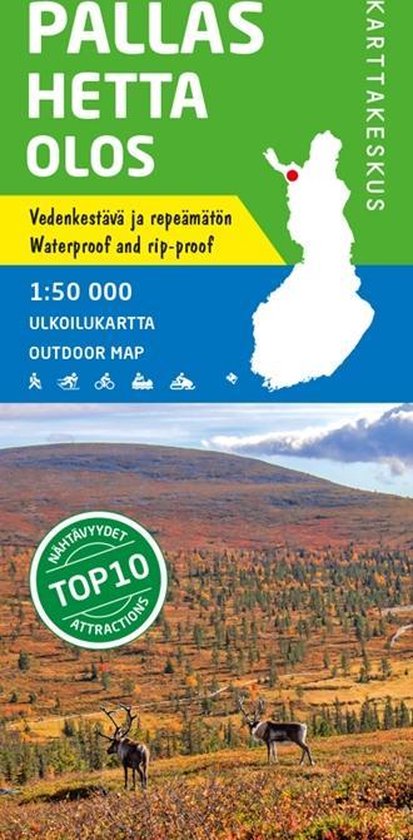 Kirjakeskus Outdoor Map Pallas Hetta Olos 1:50.000 (2017) | bol.com