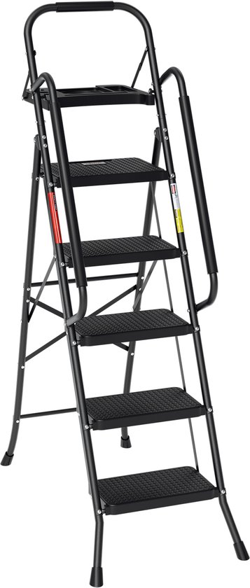 Opvouwbare trapladder 5-traps antislip trapladder opvouwbare trapkruk ...