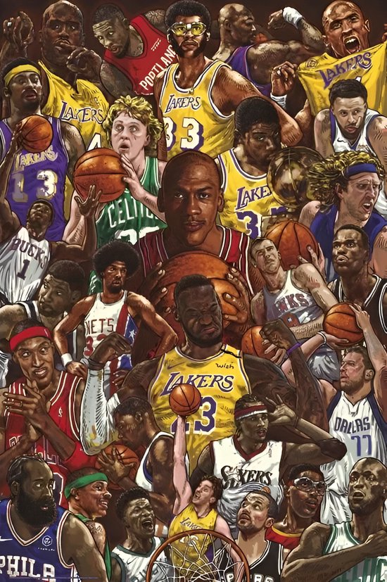 Basketbal Legends Poster – Michael Jordan, LeBron James, Kobe Bryant ...