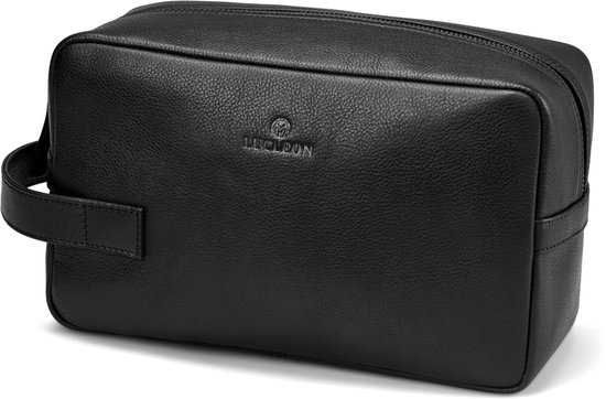 Lucleon - Heren - Zwart Leer Toilettas | bol