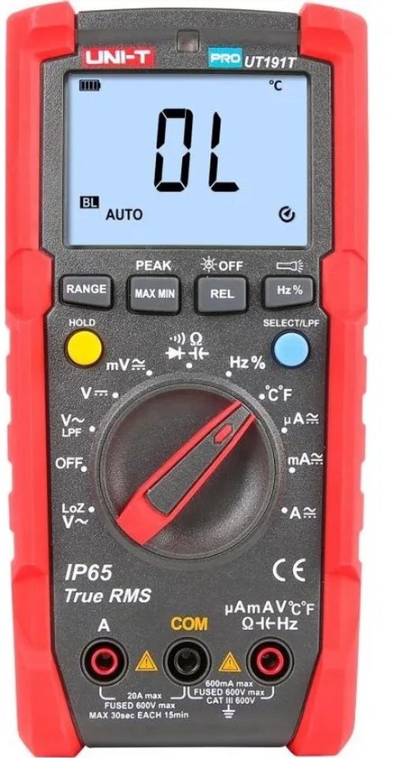 UNI-T UT191T PRO Multimeter – Professionele True RMS Multimeter met IP65 Bescherming | bol