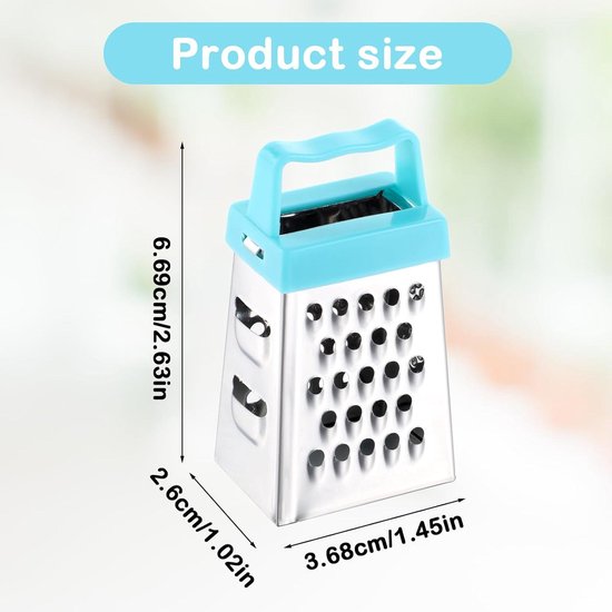 6 stuks mini vierkante rasp van roestvrijstaal met handvat voor diverse ...