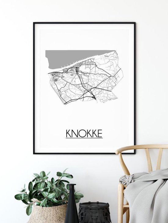 DesignClaud Knokke Plattegrond poster A4 poster (21x29,7cm) | bol.com