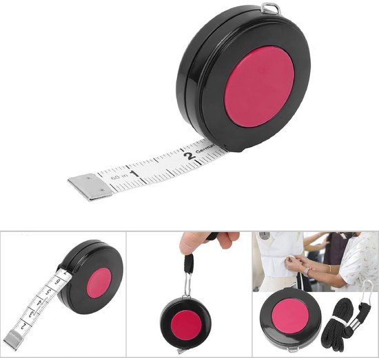 Intrekbaar meetlint 150 cm [rood] meetlinten met dubbele schaal – voor ...