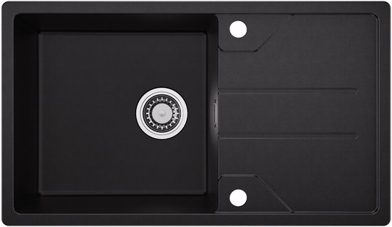 DERW MAX Granieten spoelbak 78x45CM zwart - spoelbak keuken - gootsteen ...