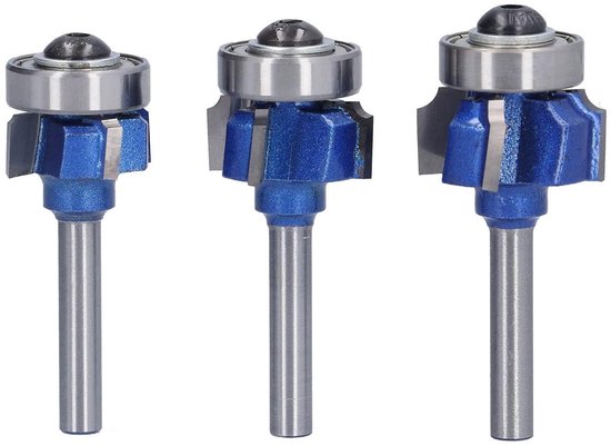 Houtfrees met 4 kanalen snijmes - R1 R2 R3 - Schacht 6 mm - Tanden van ...