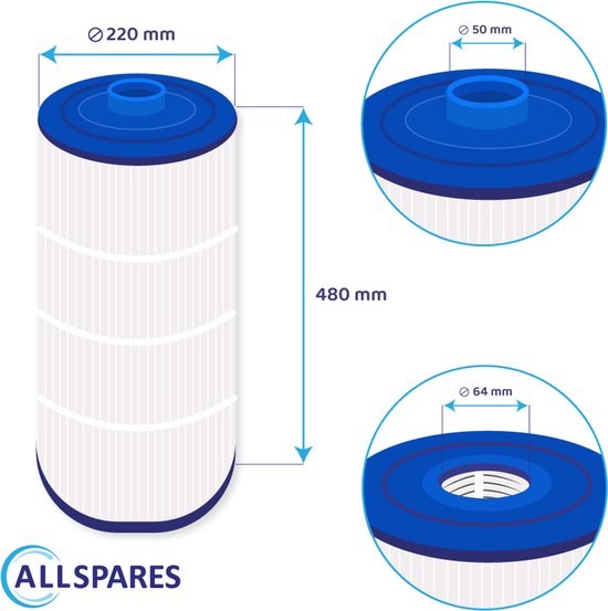AllSpares Waterfilter voor Spa/Zwembad geschikt voor SC708 / 81252 / C ...