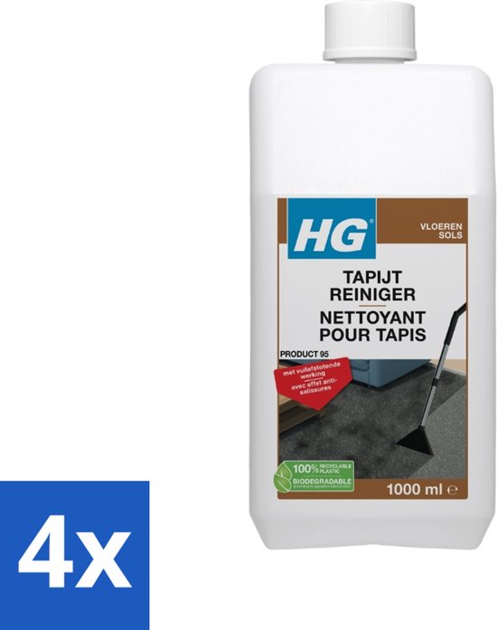 HG Tapijtreiniger 1 liter - Voordeelverpakking - 4 stuks | bol