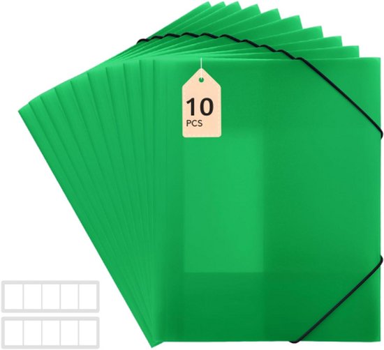 Postmap A4 School – 10 Stuks – Groen – Documentenmap Met Hoekband En ...
