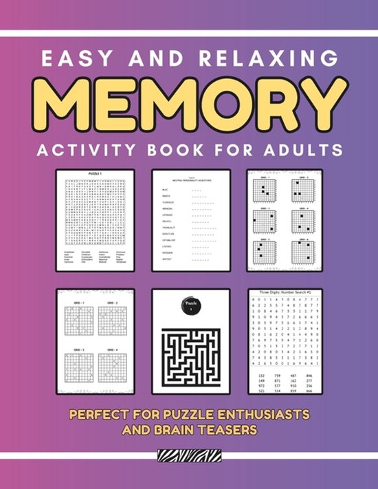 Easy and Relaxing Memory Activity Book for Adults, Mykim Publishing | 9798876910516 |... | bol