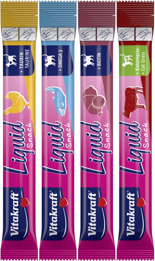 Vitakraft Liquid Snack Mega Pack - Met kip, zalm, leverworst & rund ...