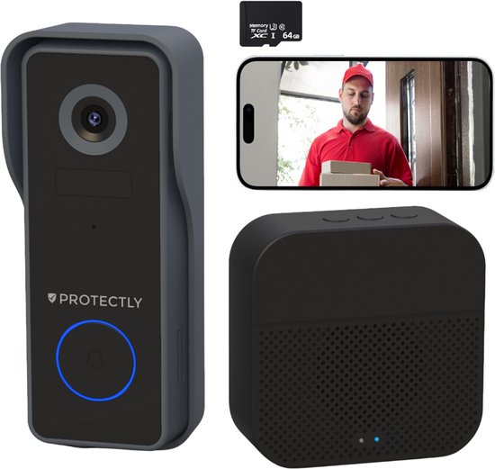 Protectly® Slimme Draadloze Video Deurbel Met Camera - Deurbel ...