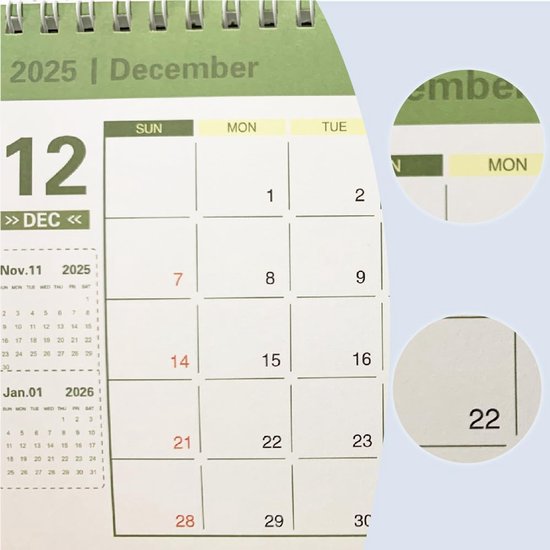 Bureau Kalender 2025 - Bureaukalender 2025 Staand - Bureau Kalender ...