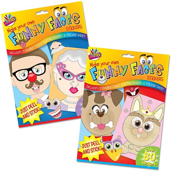 Make your own funny faces Stickers +/- 160 stickers | bol