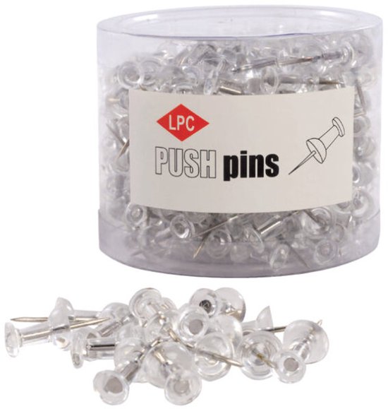 Push pins LPC 200stuks transparant | bol