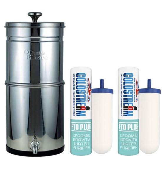 Pure Filters Voyager RVS Waterfilter - 6 liter - inclusief 2 Coldstream ...