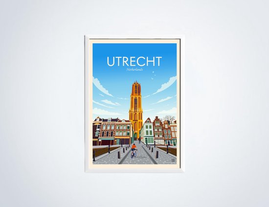 Utrecht Poster Portret 42 x 59,4 cm (A2) - Steden Poster - Domtoren | bol
