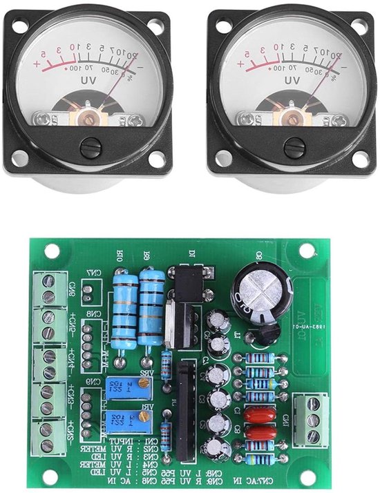 2 stks 500 μA VU Meter met 1 st AC 12 V driver Warm Back Light Opname ...