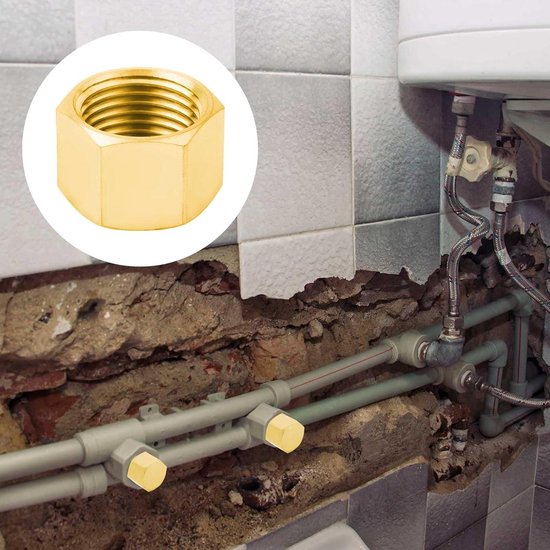 Inovra - 6 Stuks messing afsluitdop met rubberen afdichting 3/8 inch NPT vrouwelijke... | bol