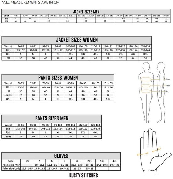 Rusty Stitches Motorrad Jacke Liam 68377 Black-XL | bol